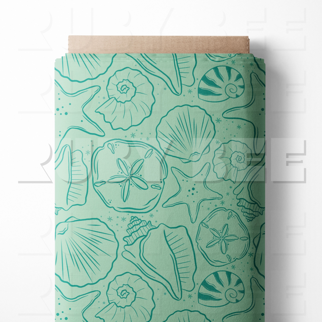 Teal Shells Seamless – Sour Studio