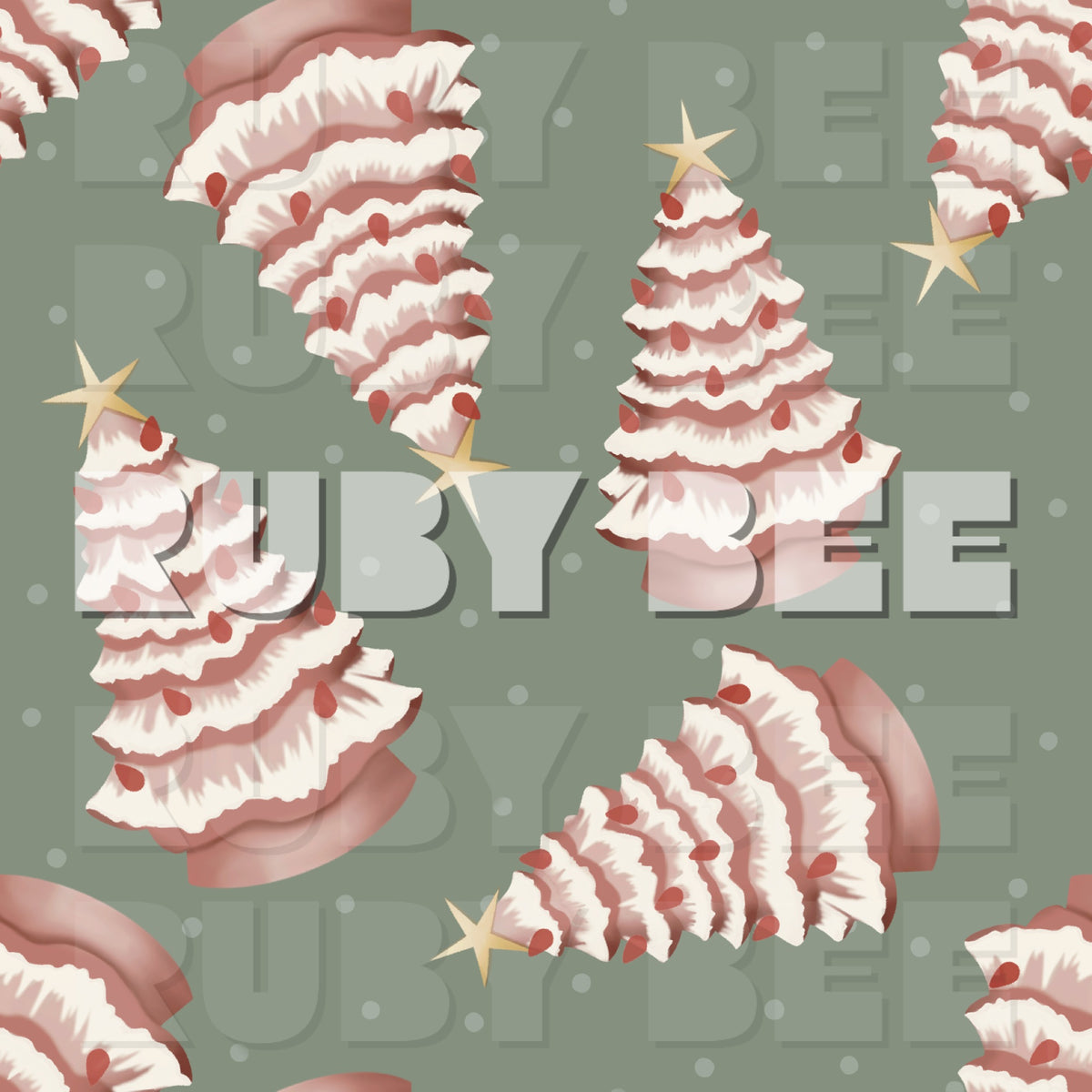 Muted Christmas Tree Seamless (Scattered Dots) – Sour Studio