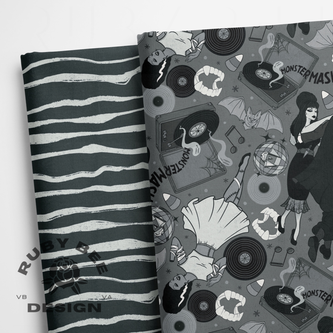 Gray Monster Mash Stripes Seamless – Ruby Bee Design